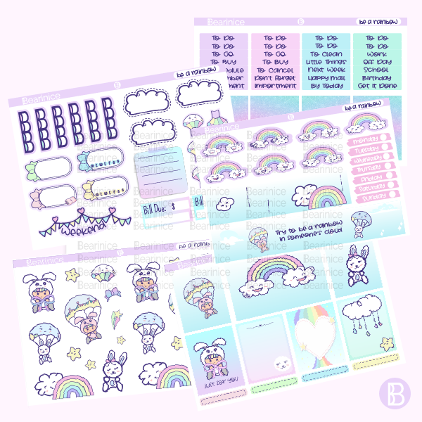 Planner Sticker - Be a Rainbow kit - Full kit